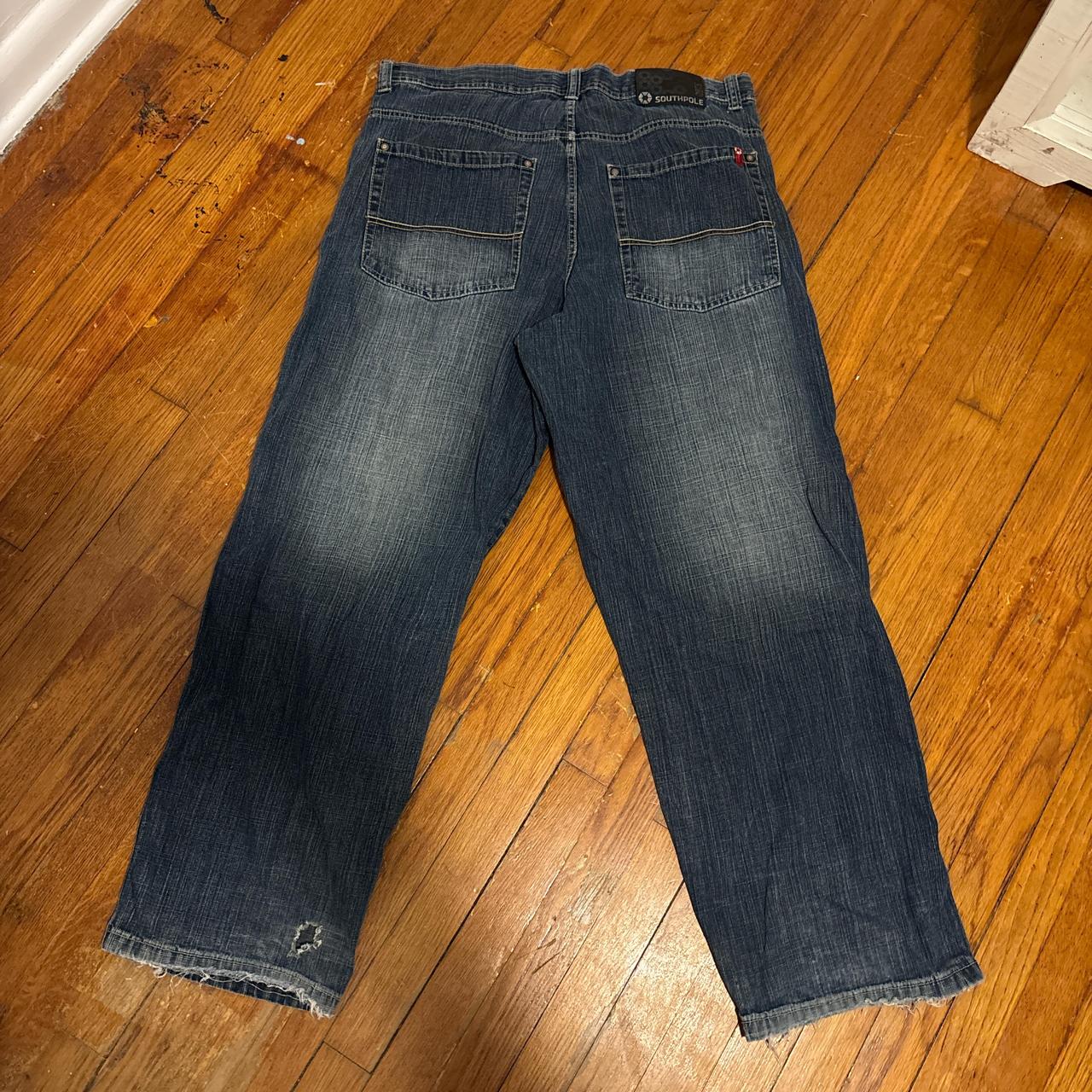 Red tabs 40x32 10 in leg opening #y2k #southpole... | Depop