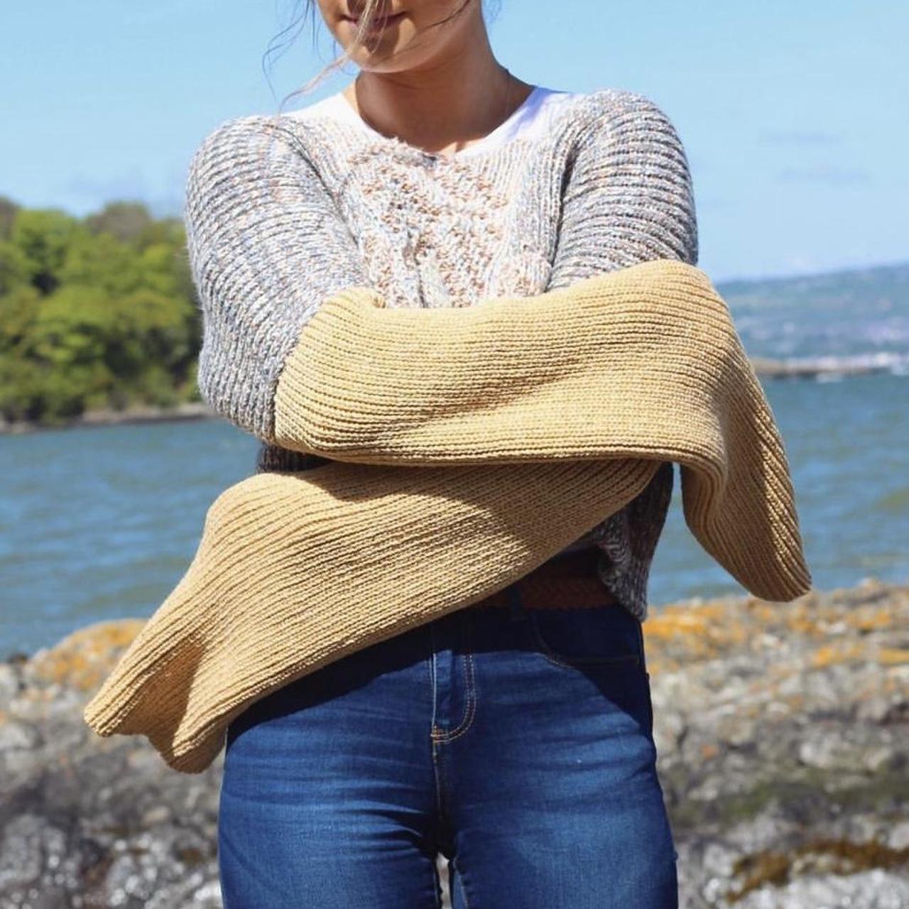 Amazing one of a kind knitted jumper. Made along... - Depop