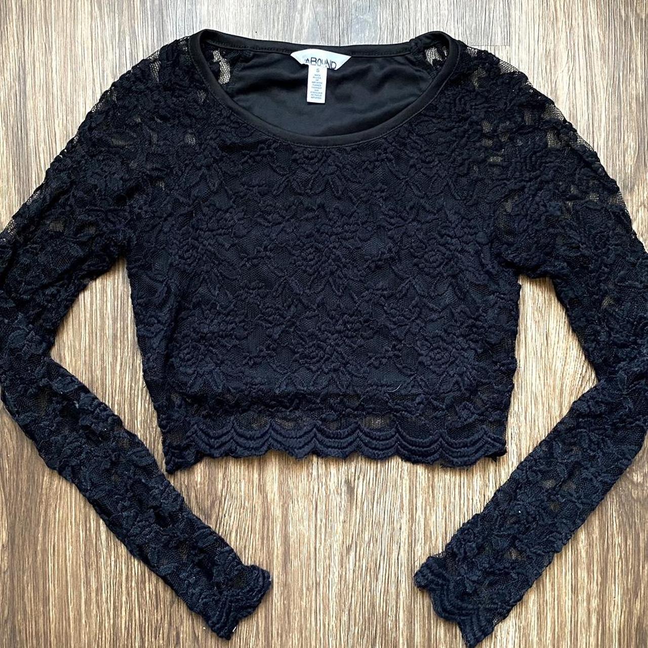 Vintage Long Sleeve Black Lace Top - perfect for... - Depop