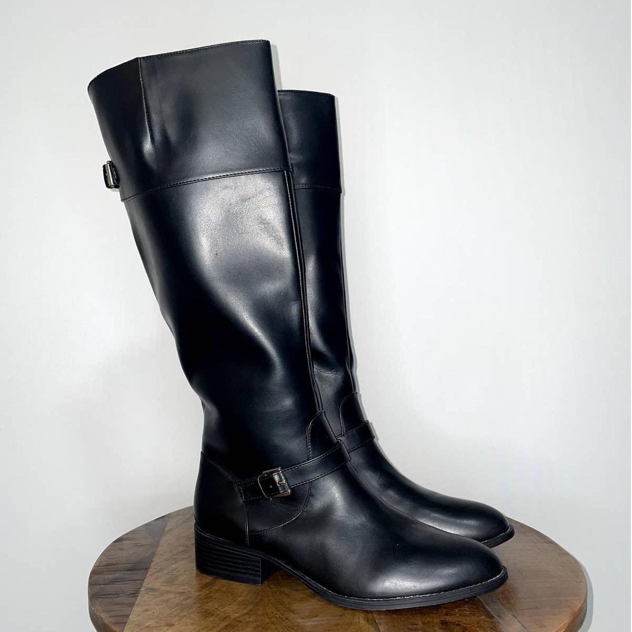 Women's CHAPS Jen Black Buckle Tall Riding Boots... - Depop