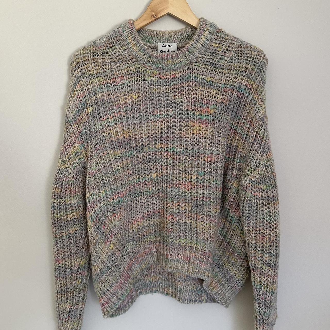 Acne Studios Multicolor Oversized Zora Sweater Size... - Depop
