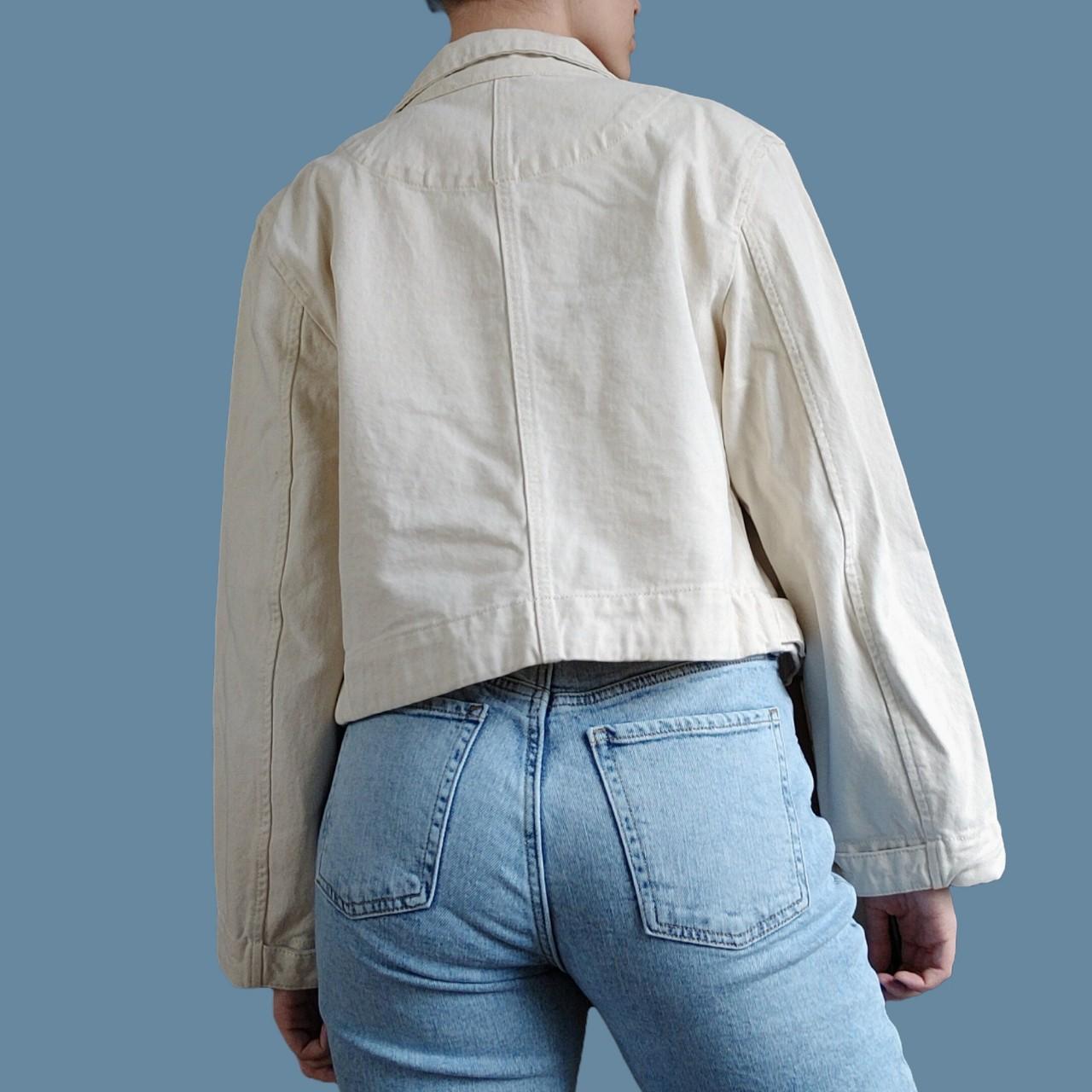 Anthropologie Women's Cream Jacket | Depop