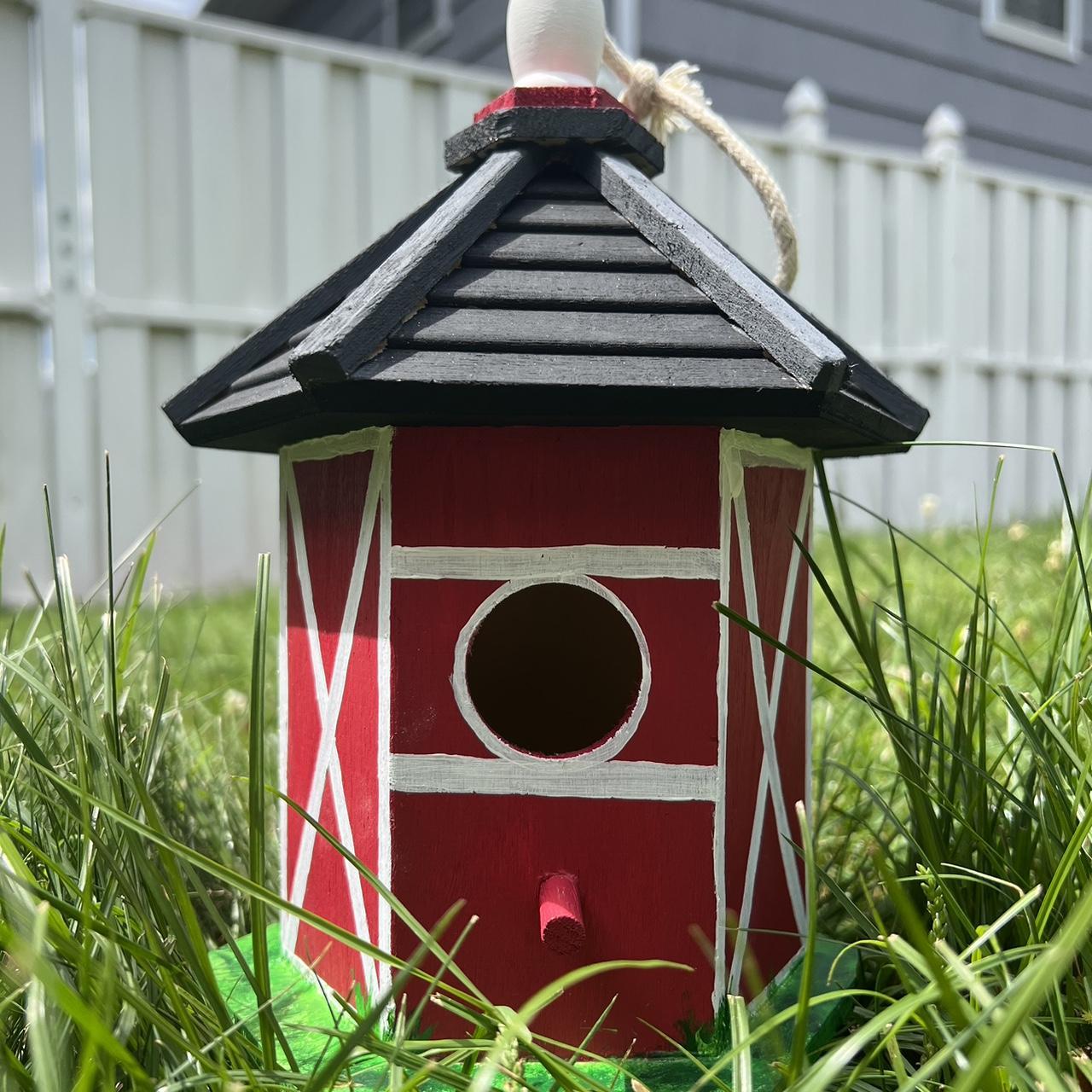 Hand painted bird barn! Give our feathered friends... - Depop