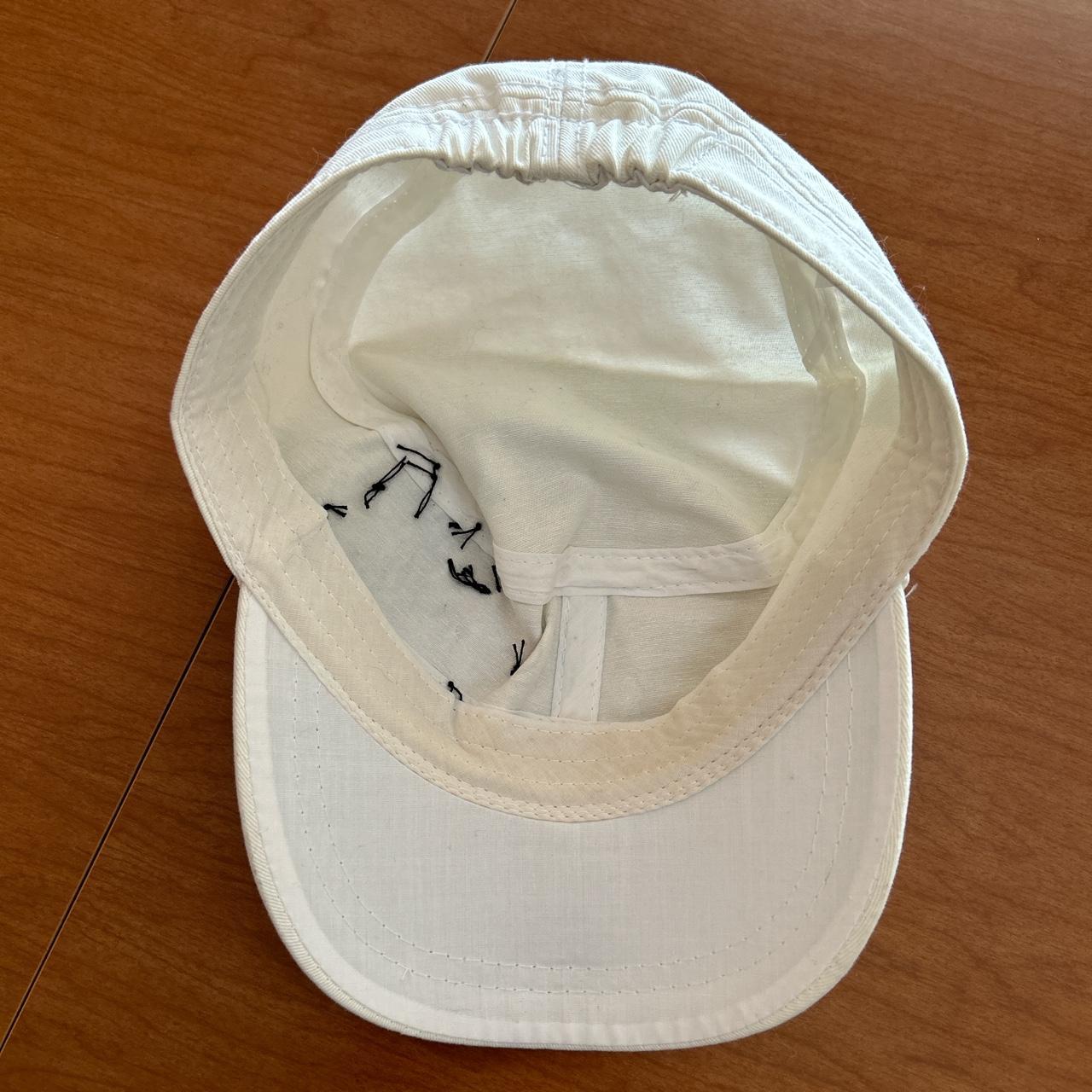 vintage women’s white y2k hat with black rhinestone... - Depop