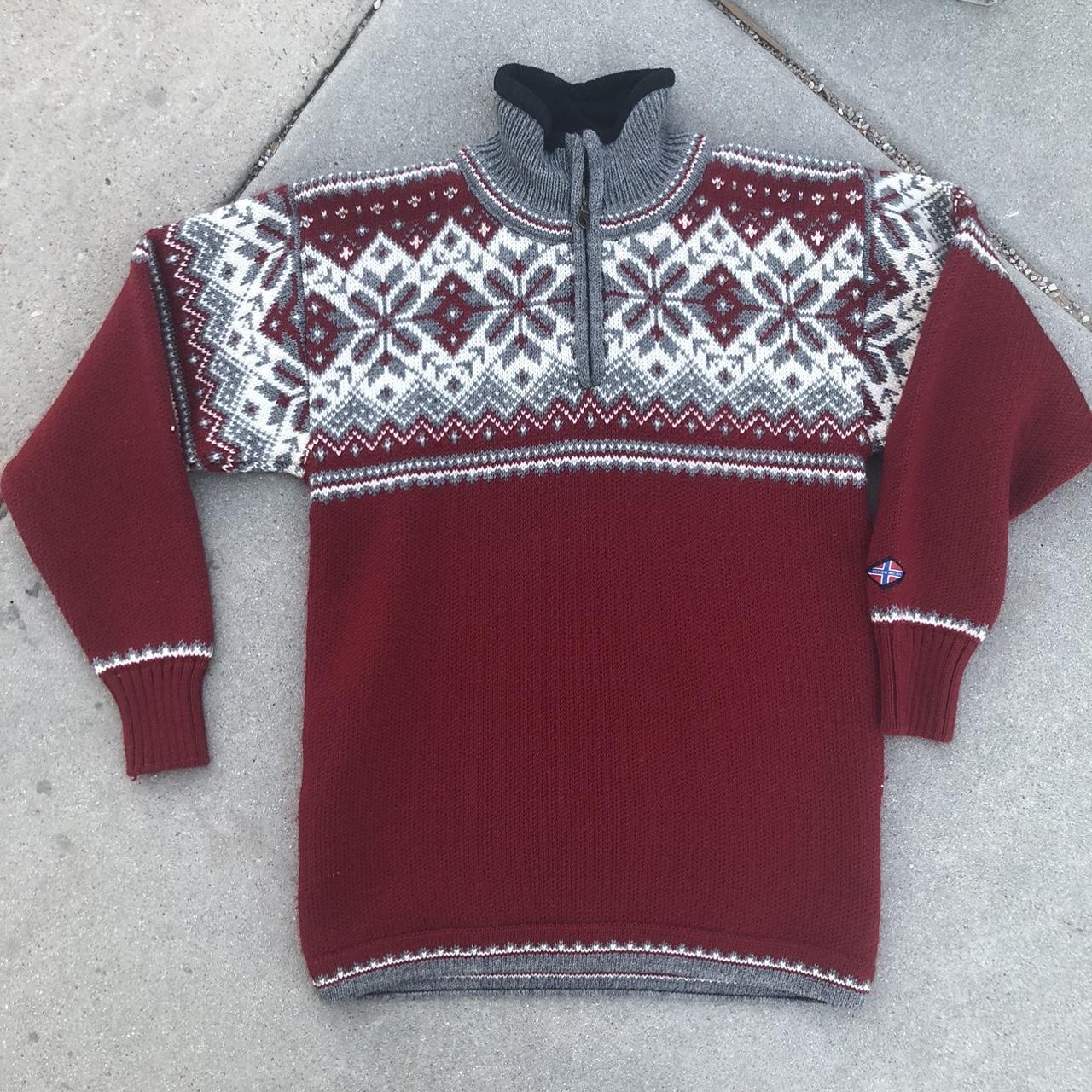Norsk Wear 100% Wool Made in Norway Pull over 1/4... - Depop