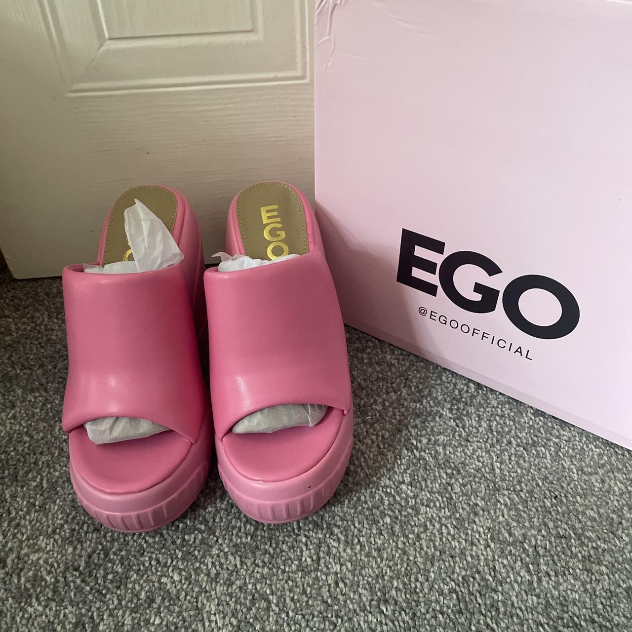 Ego pink wedge mules Size 5 . Heel height 12cm New... - Depop