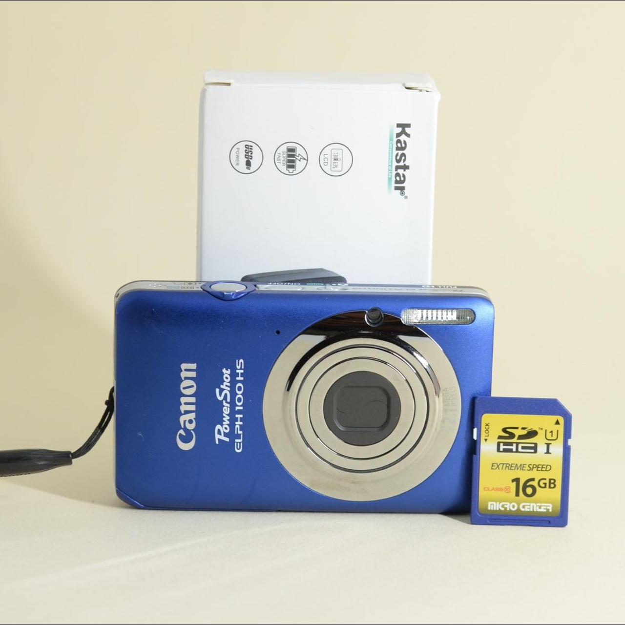 Canon Silver and Blue Cameras-and-accessories | Depop