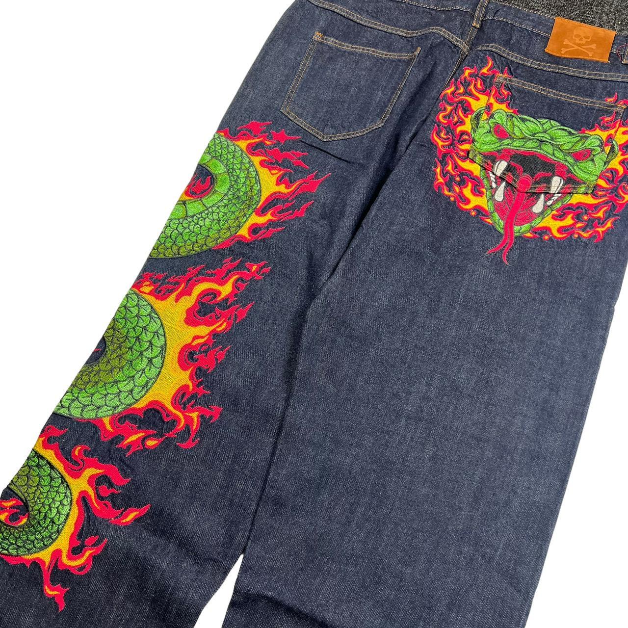 Bounty Bodega By Bounty Snake Denim Jeans - Waist:... - Depop