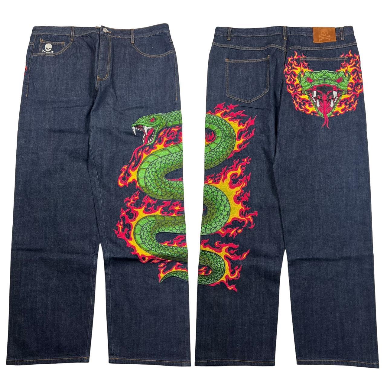 Bounty Bodega By Bounty Snake Denim Jeans - Waist:... - Depop