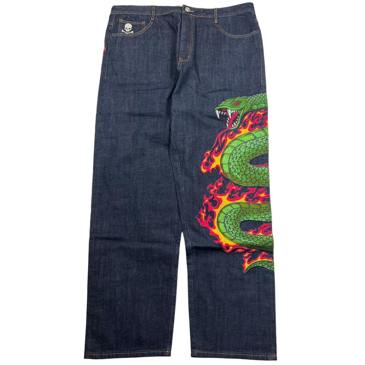 Bounty Bodega By Bounty Snake Denim Jeans - Waist:... - Depop