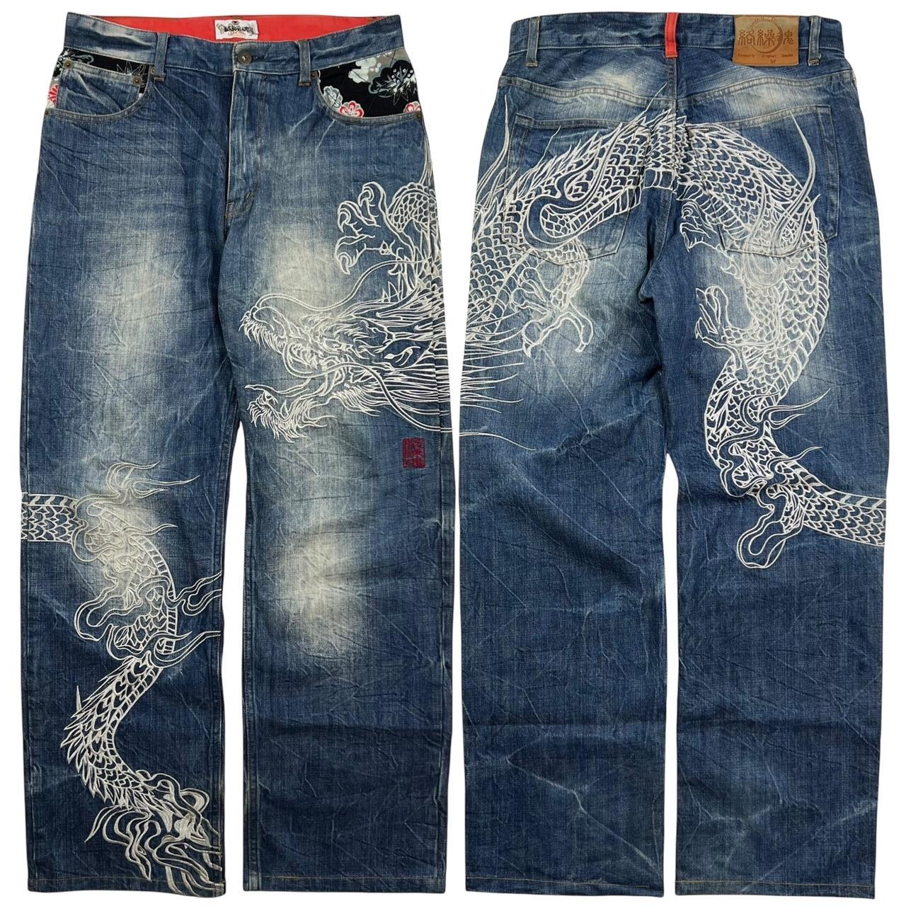 Vintage Karakuri Tamashii Embroidered Dragon... | Depop