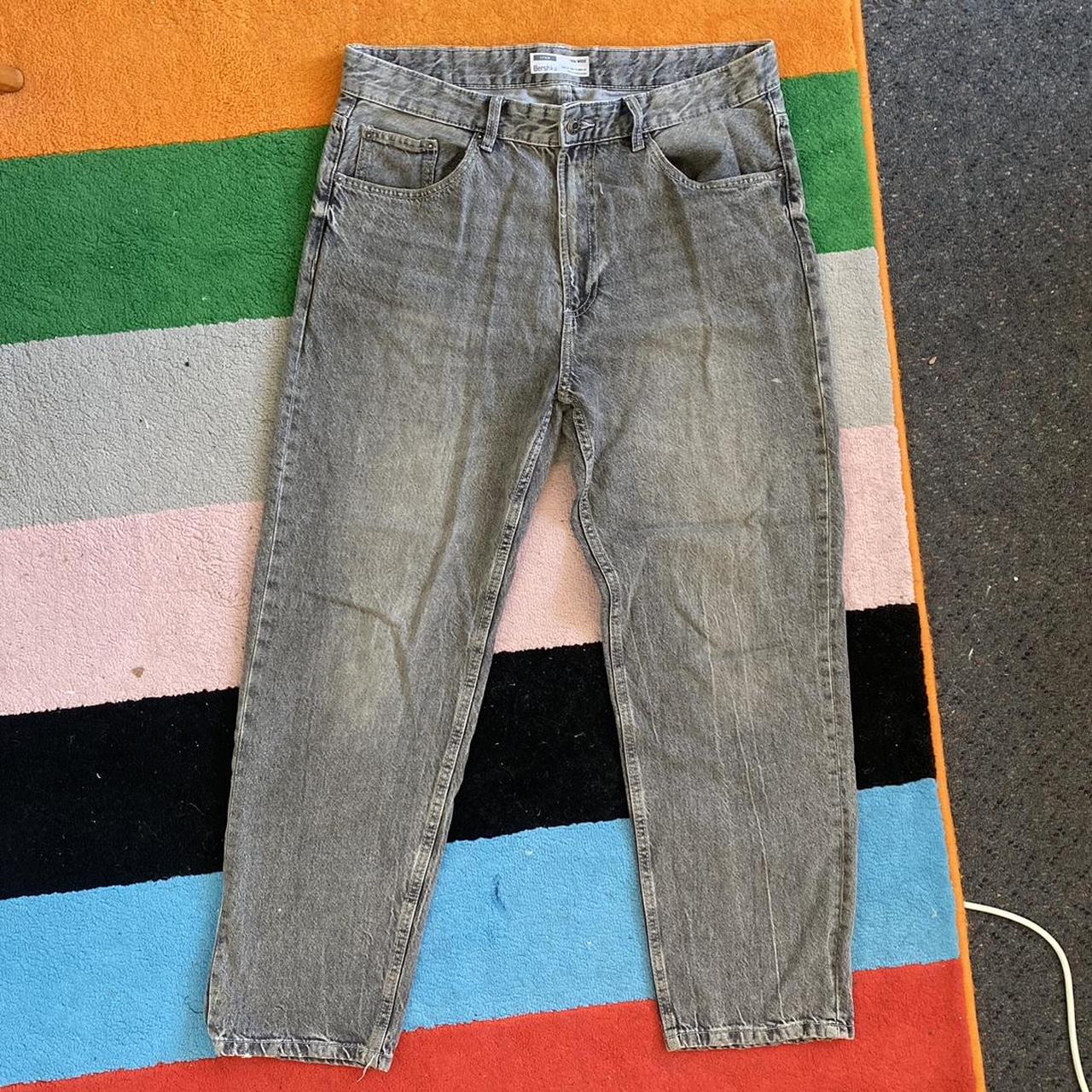 Washed out gray baggy fit denim Bershka denim | Depop