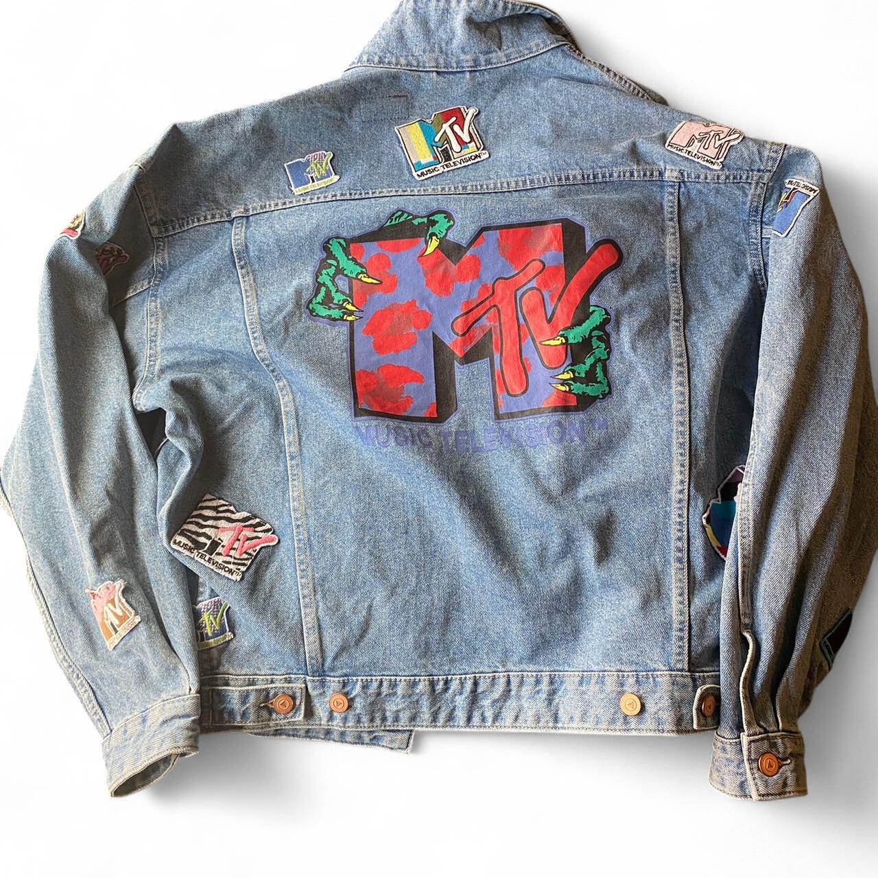 ASOS x MTV patches jacket size Medium. Slight yellow... | Depop