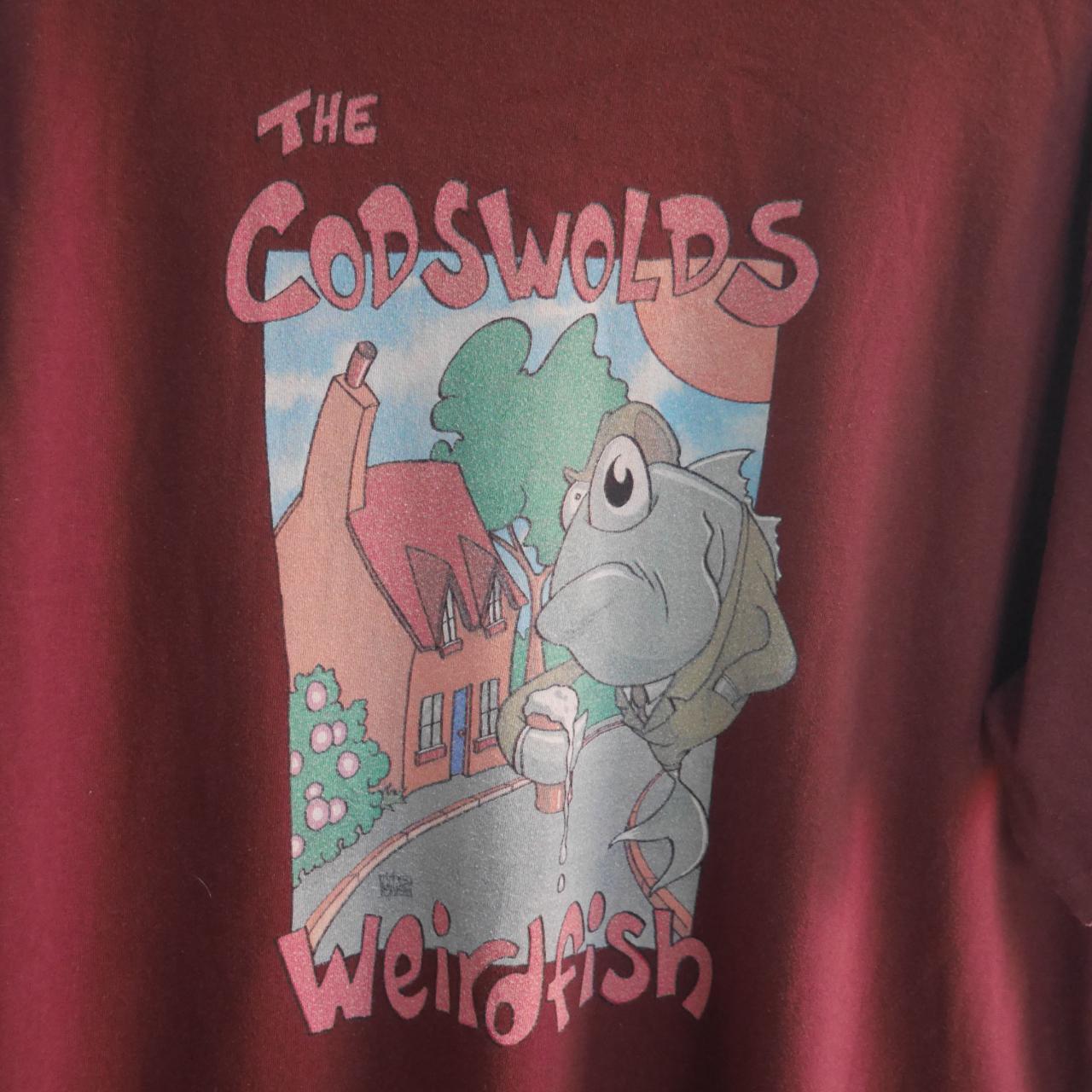 Weird Fish Men's Burgundy T-shirt | Depop