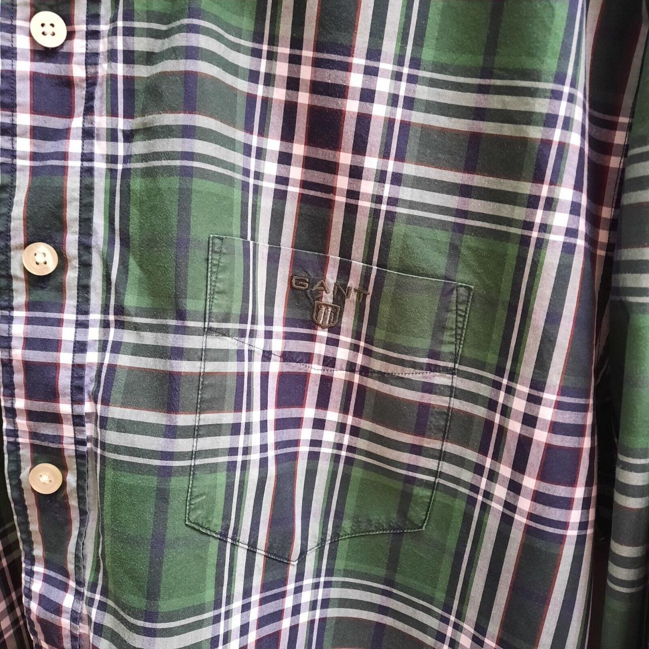 GANT Madison Poplin Green Check Shirt Regular Fit... - Depop