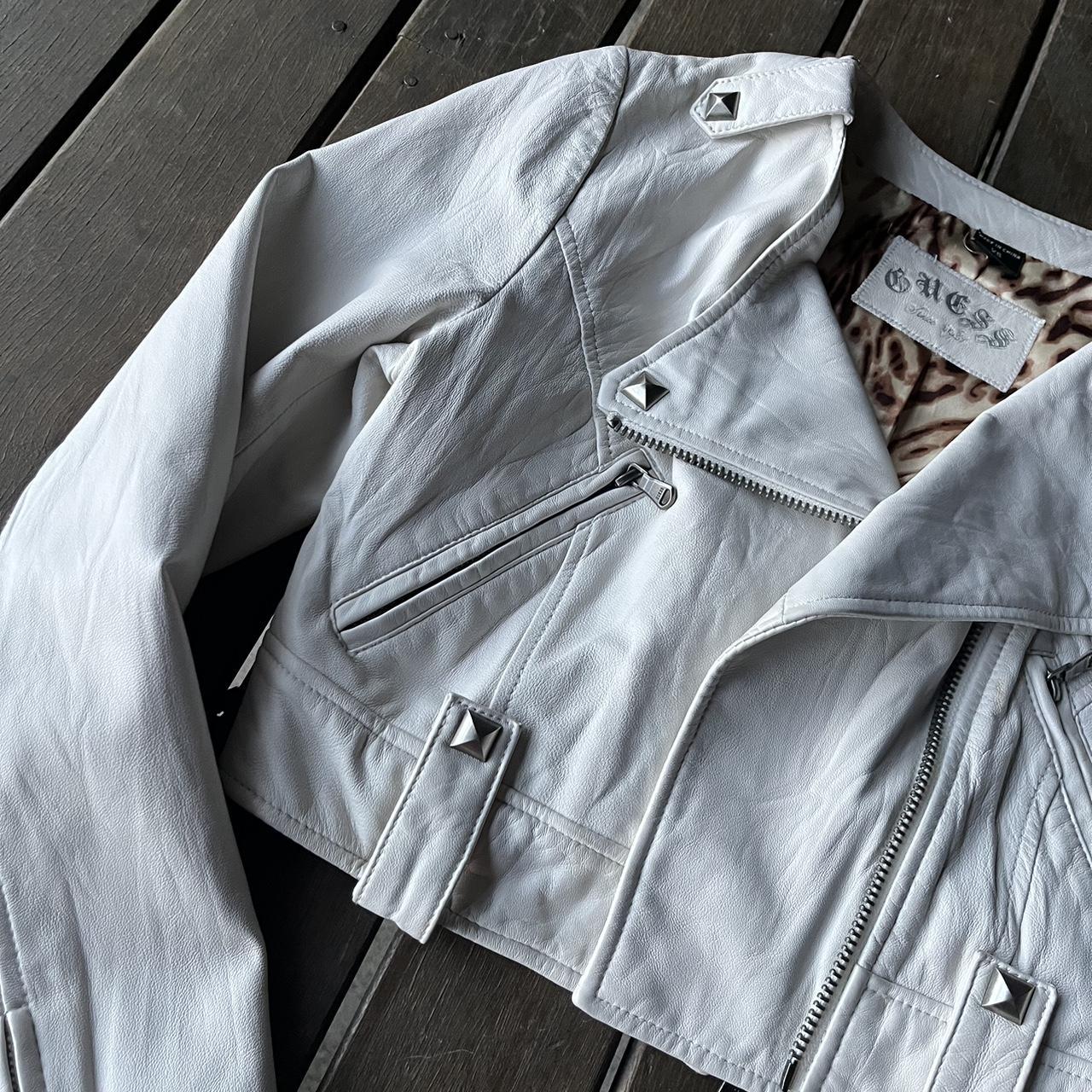 Guess Women's Cream and Grey Jacket | Depop