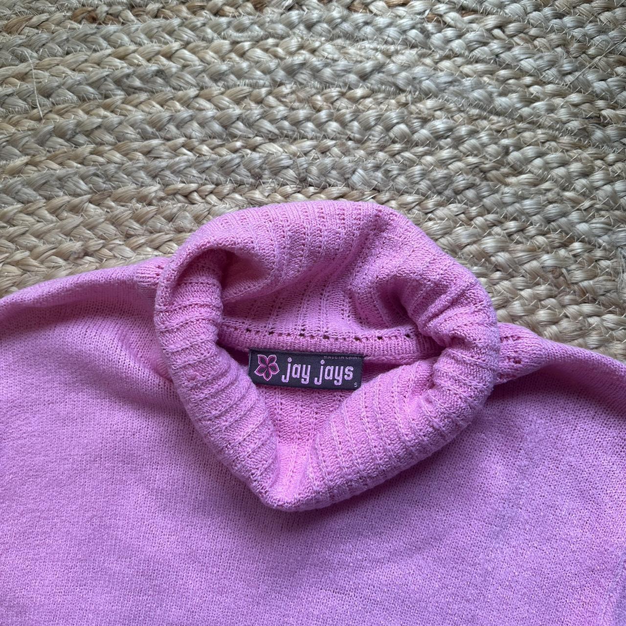Vintage Pink jay jays turtle neck sweater... - Depop
