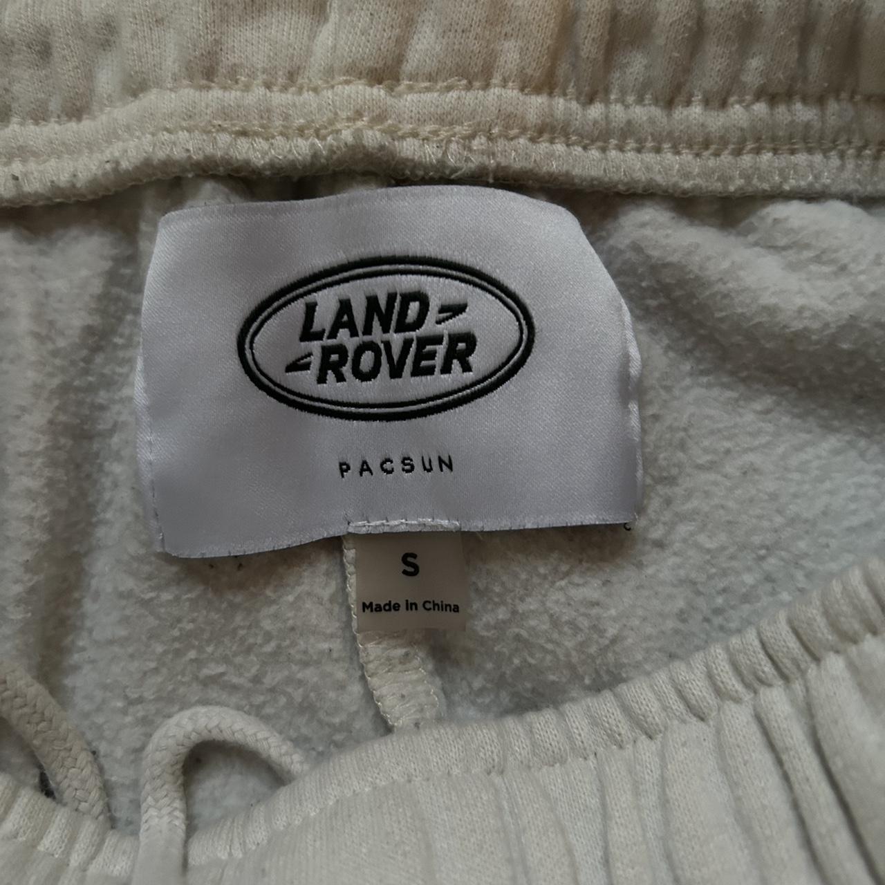 Pacsun Land Rover sweat pants Size small cream... - Depop