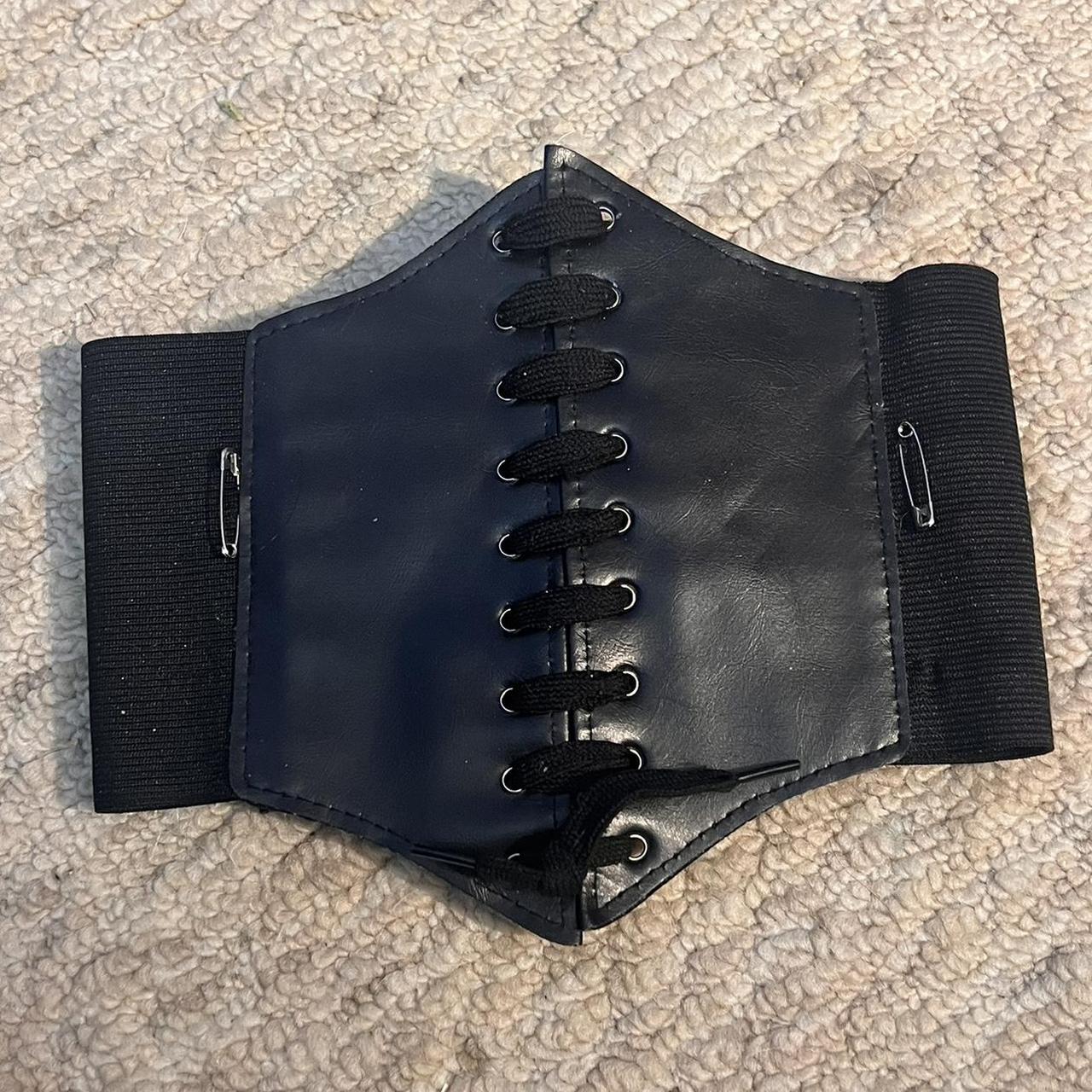Black corset belt with safety pins Great for goth... - Depop