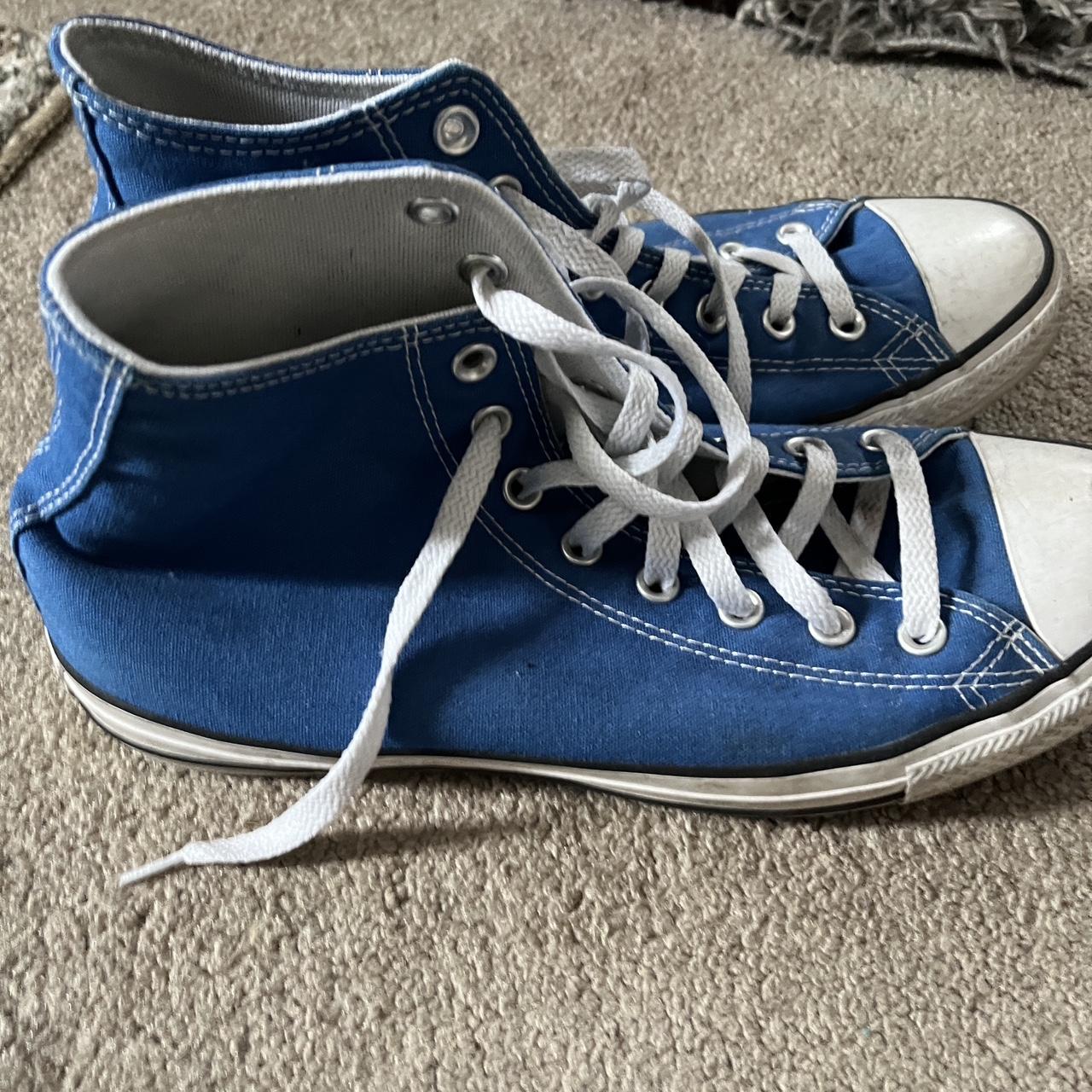 Light Blue and white Converse high tops #Converse - Depop