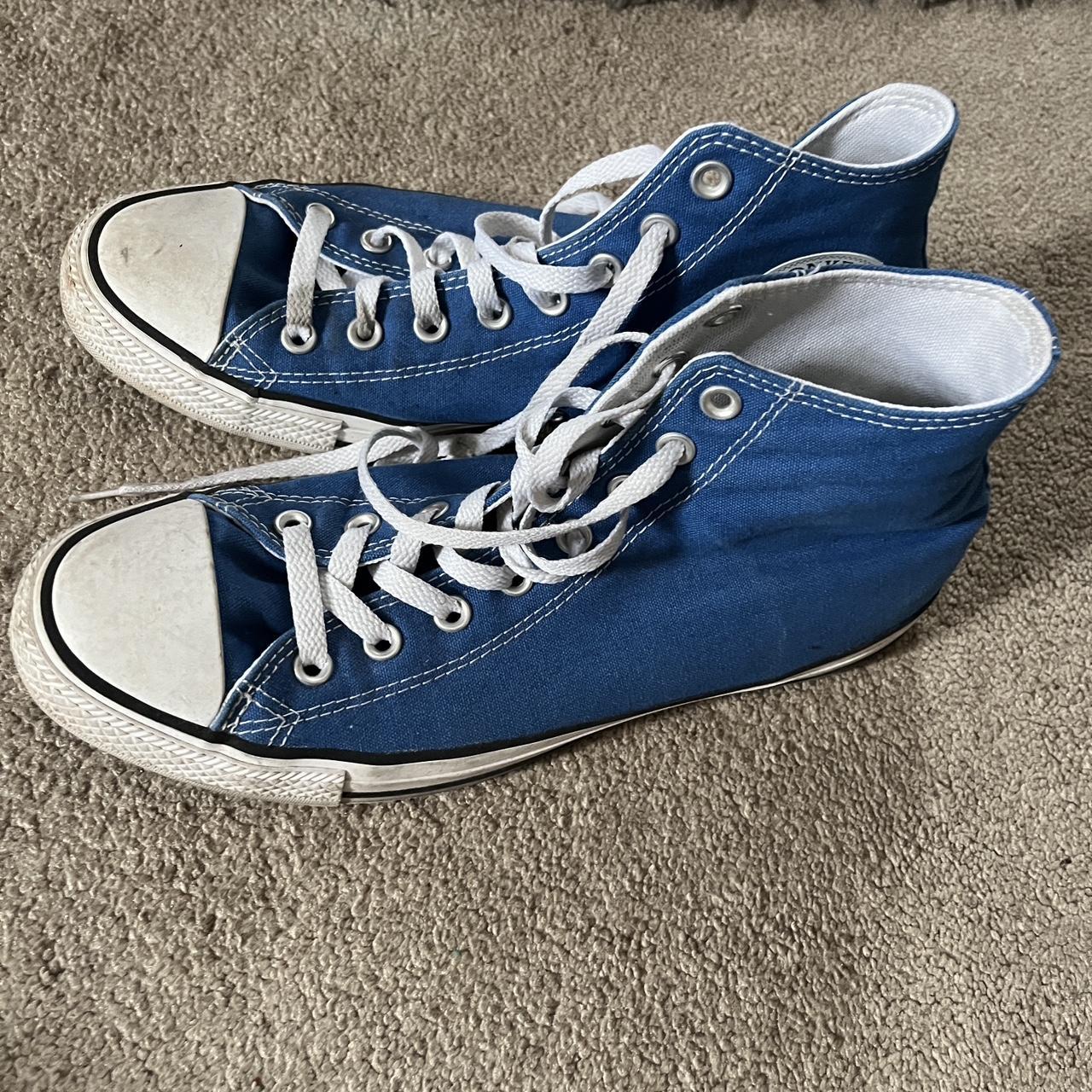 Light Blue and white Converse high tops #Converse - Depop