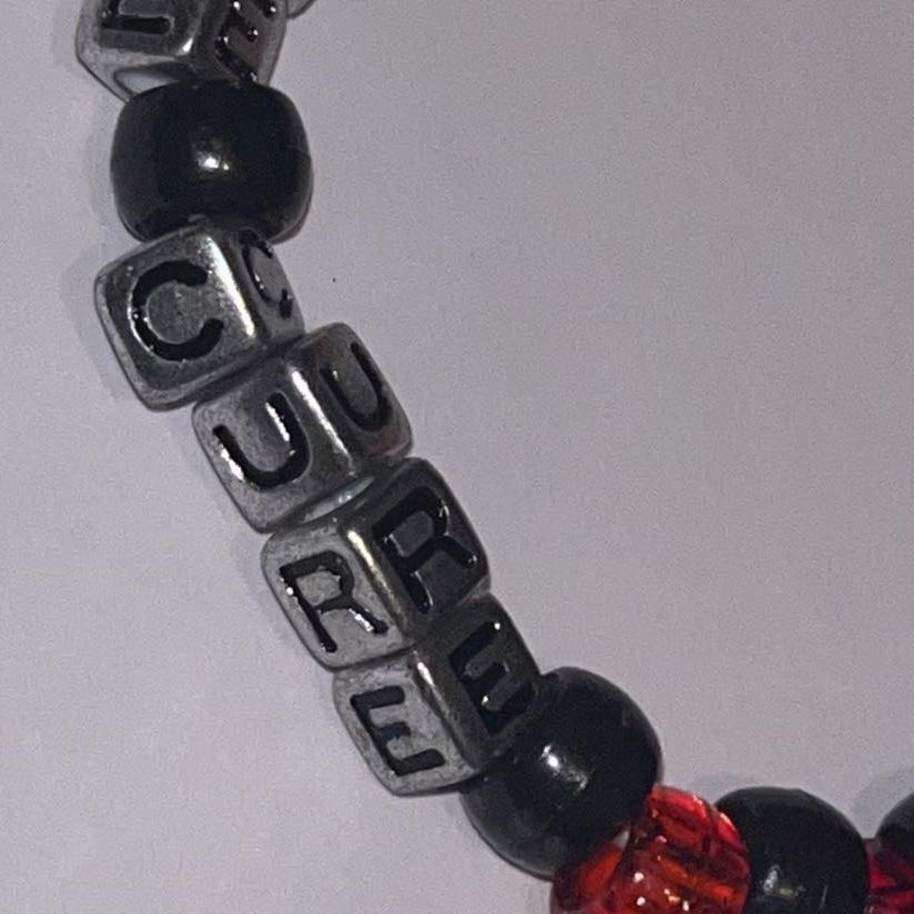 the cure keychain •handmade w love 🖤 •red glittery... - Depop