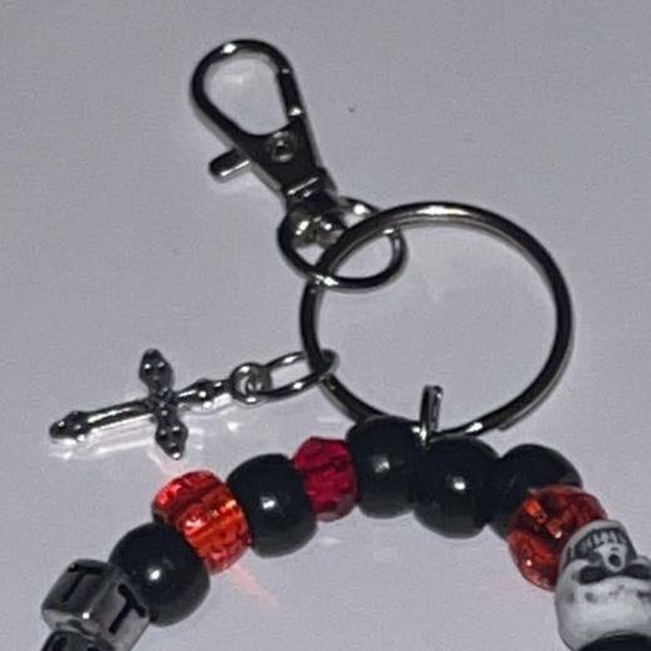 the cure keychain •handmade w love 🖤 •red glittery... - Depop