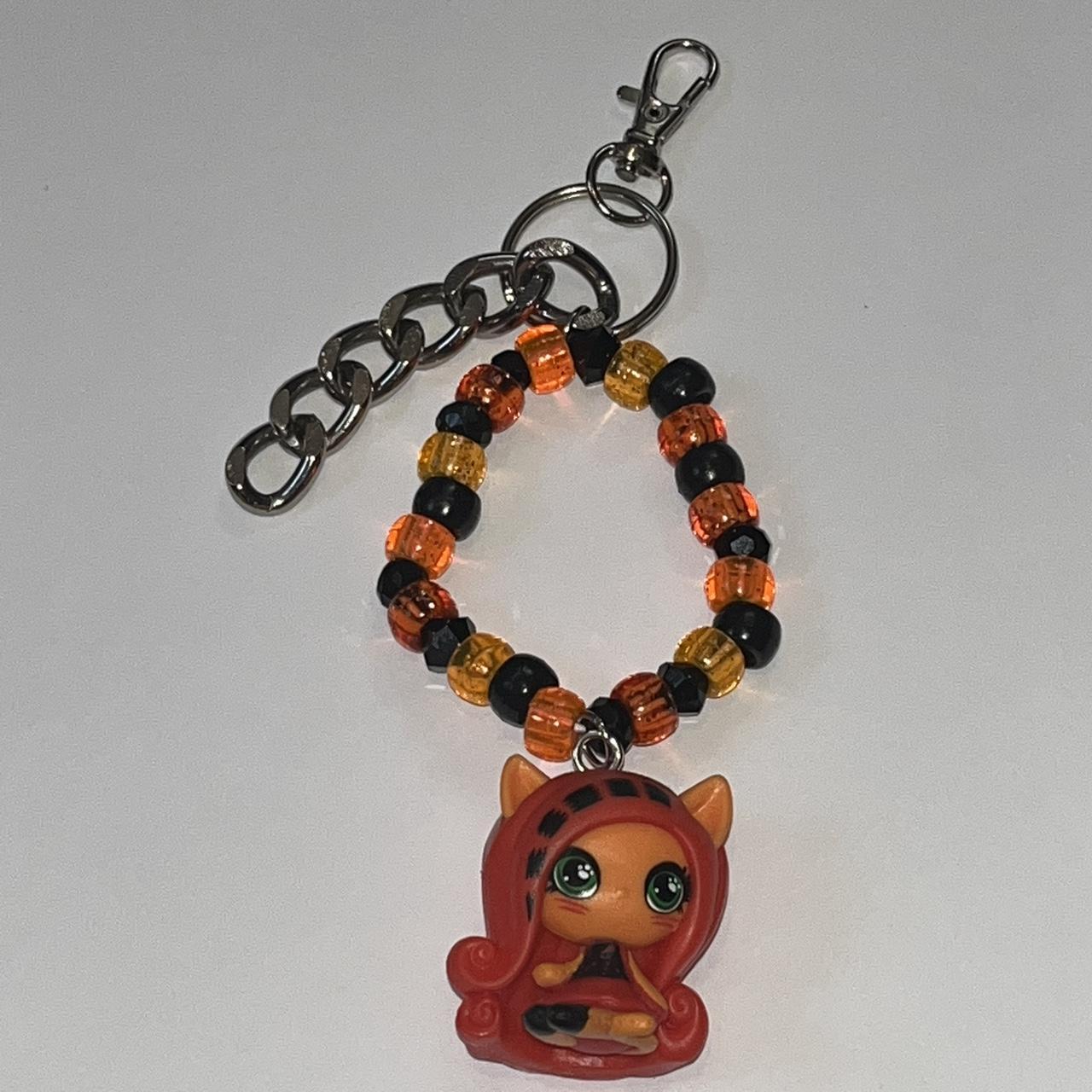 monster high toralei stripe keychain 🧡🖤 handmade w... - Depop