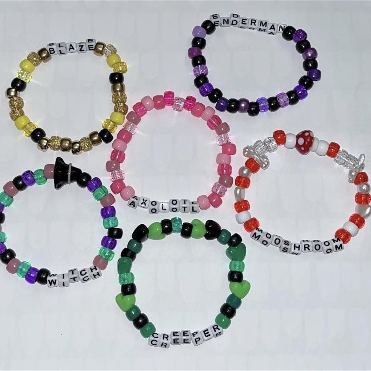 minecraft themed kandi stack •6 bracelets •stretchy... - Depop