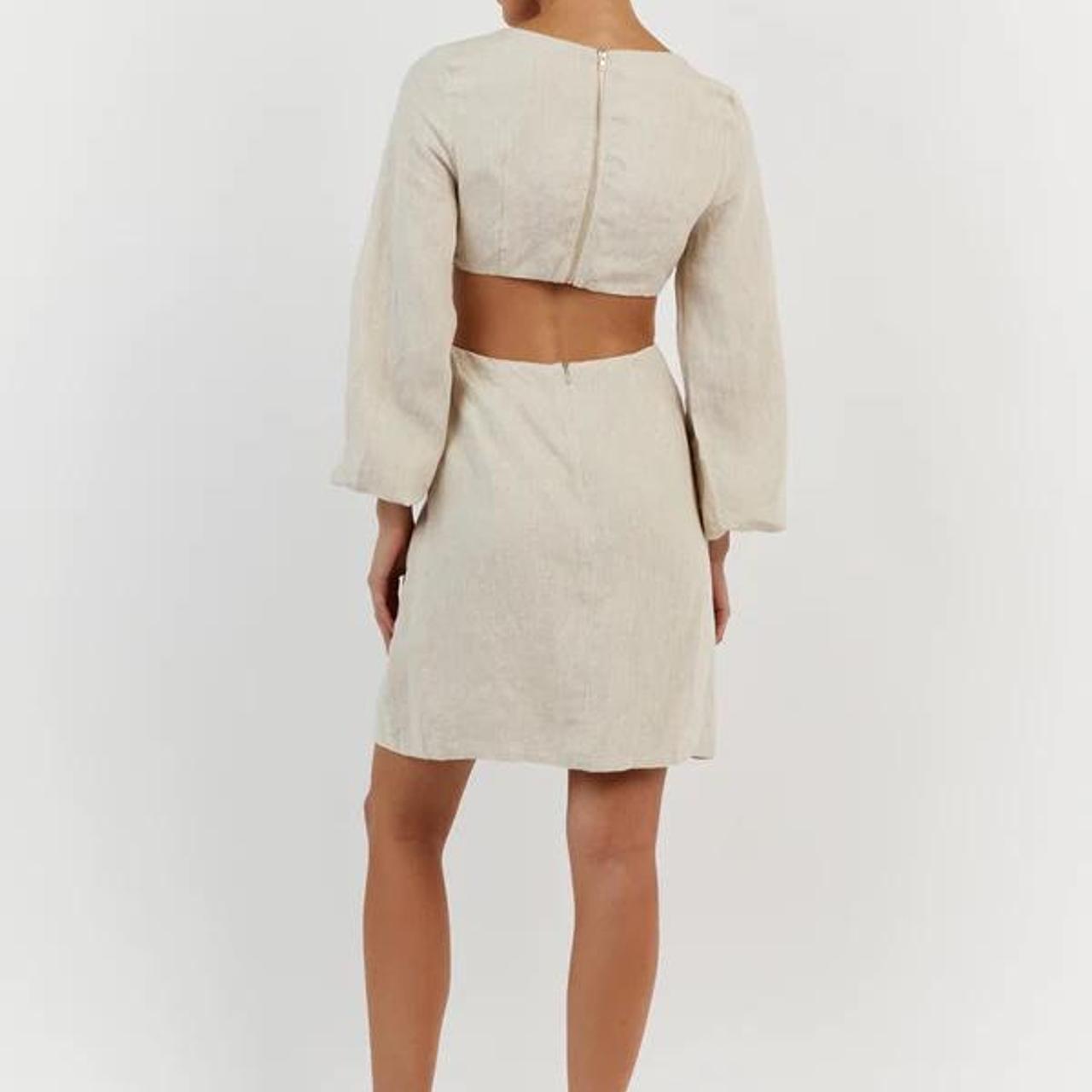 Dissh Tina Natural Linen Mini Dress Natural 100%... - Depop