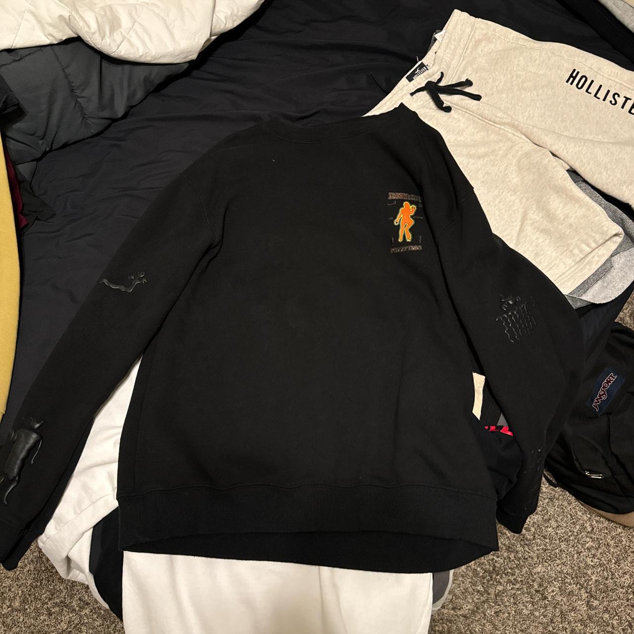 random sweater sick puff print on sleeves and back - Depop