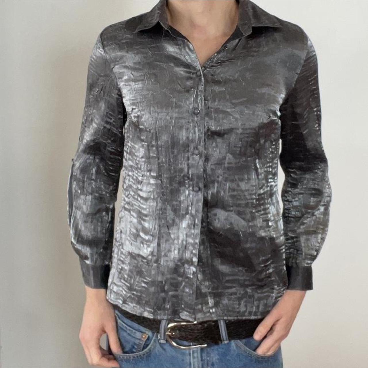 Silver party blouse - Depop
