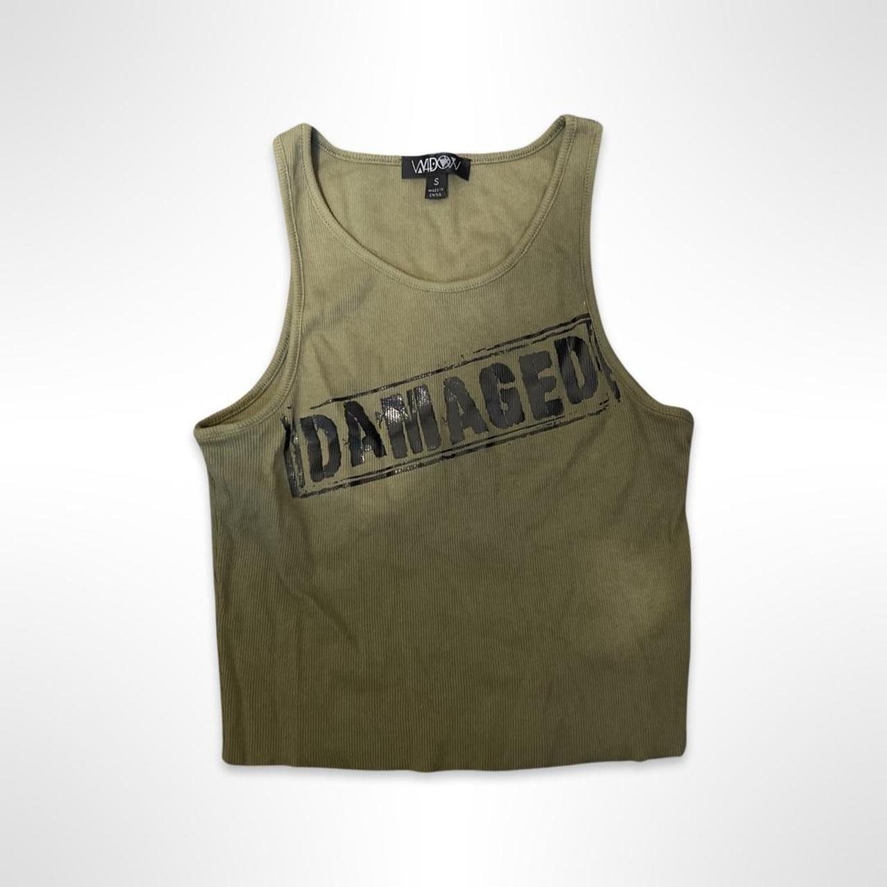 DAMAGED screen printed tank top from widow... - Depop