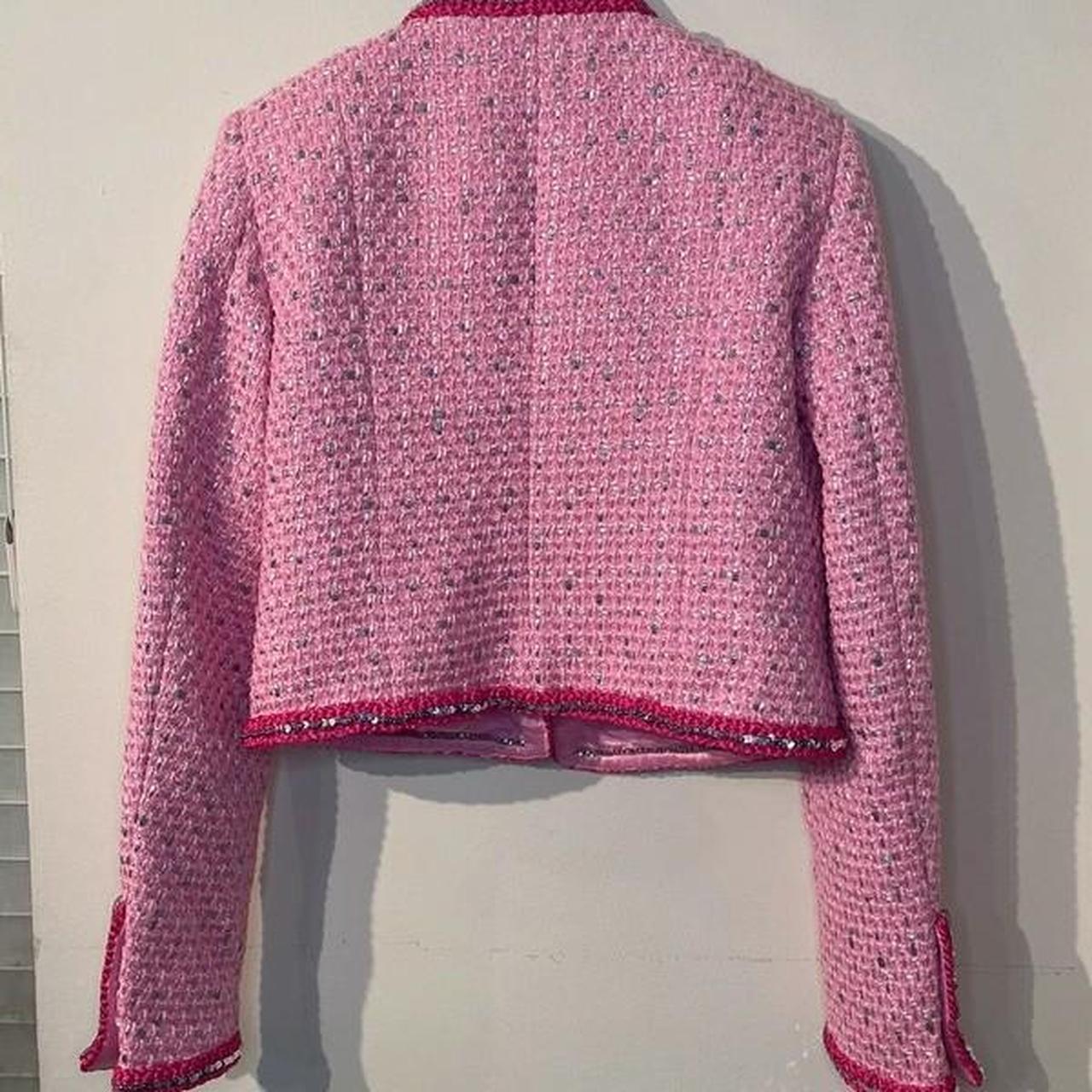 Chanel Pink Tweed Jacket (Size 36) S Chanel Pink... - Depop