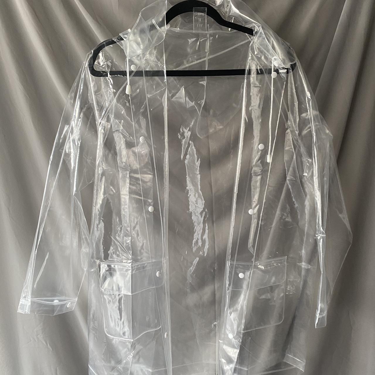 Clear plastic jacket with pockets #rainydays | Depop