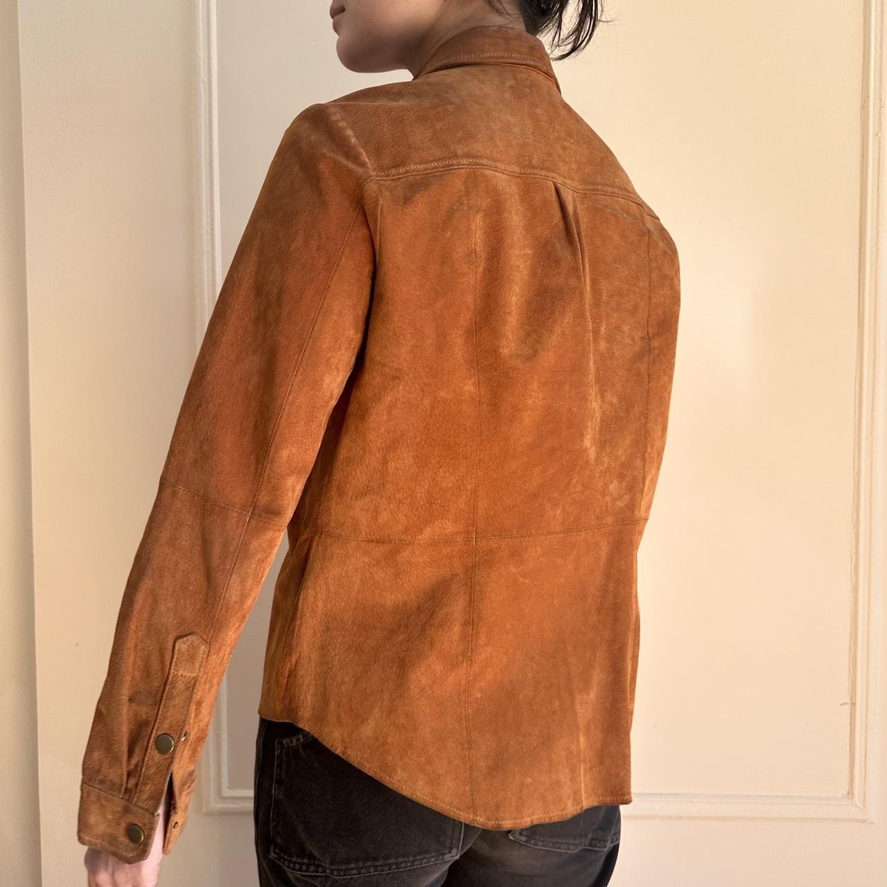 Veda Rust Orange Suede Shacket - vibrant color, worn... - Depop