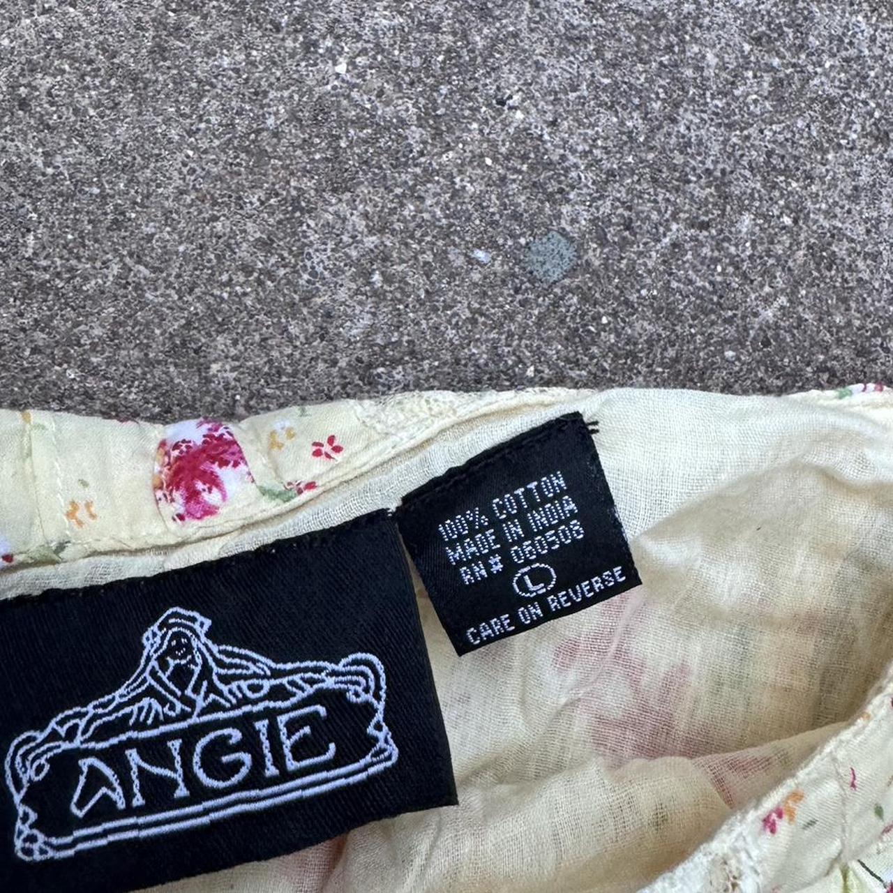 Vintage y2k Angie floral yellow mini skirt Size large - Depop