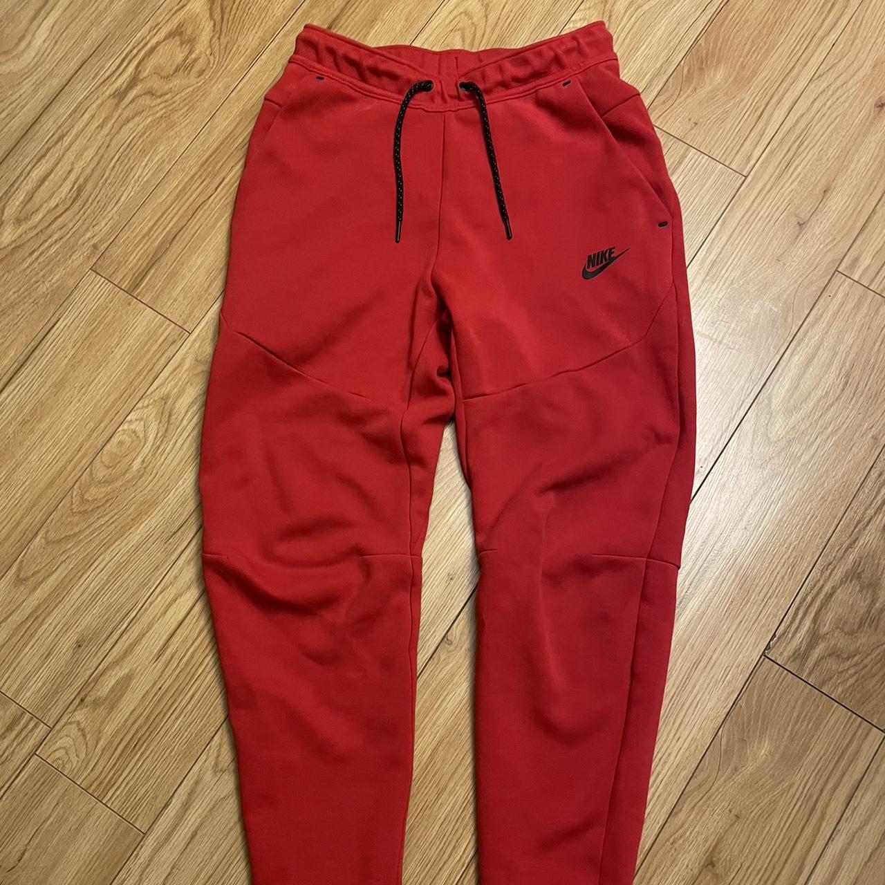 Red tech fleece joggers XS New season nike tech... - Depop