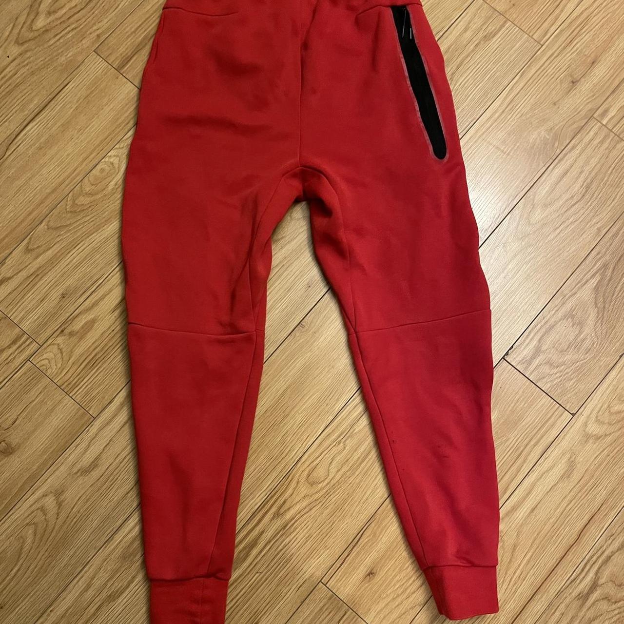 Red tech fleece joggers XS New season nike tech... - Depop
