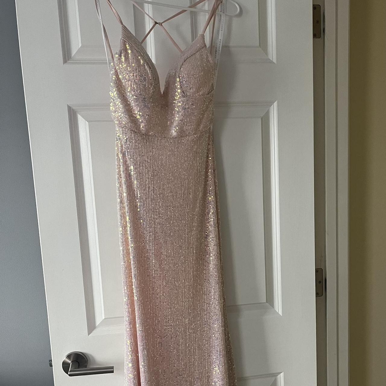 Amarra light pink sparkly prom dress. Worn once, in... - Depop