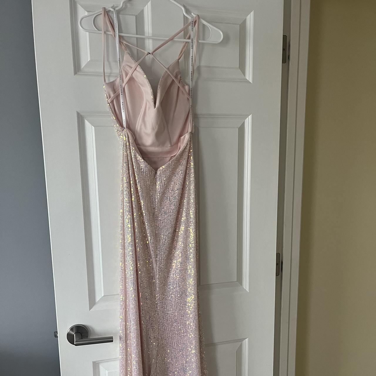 Amarra light pink sparkly prom dress. Worn once, in... - Depop