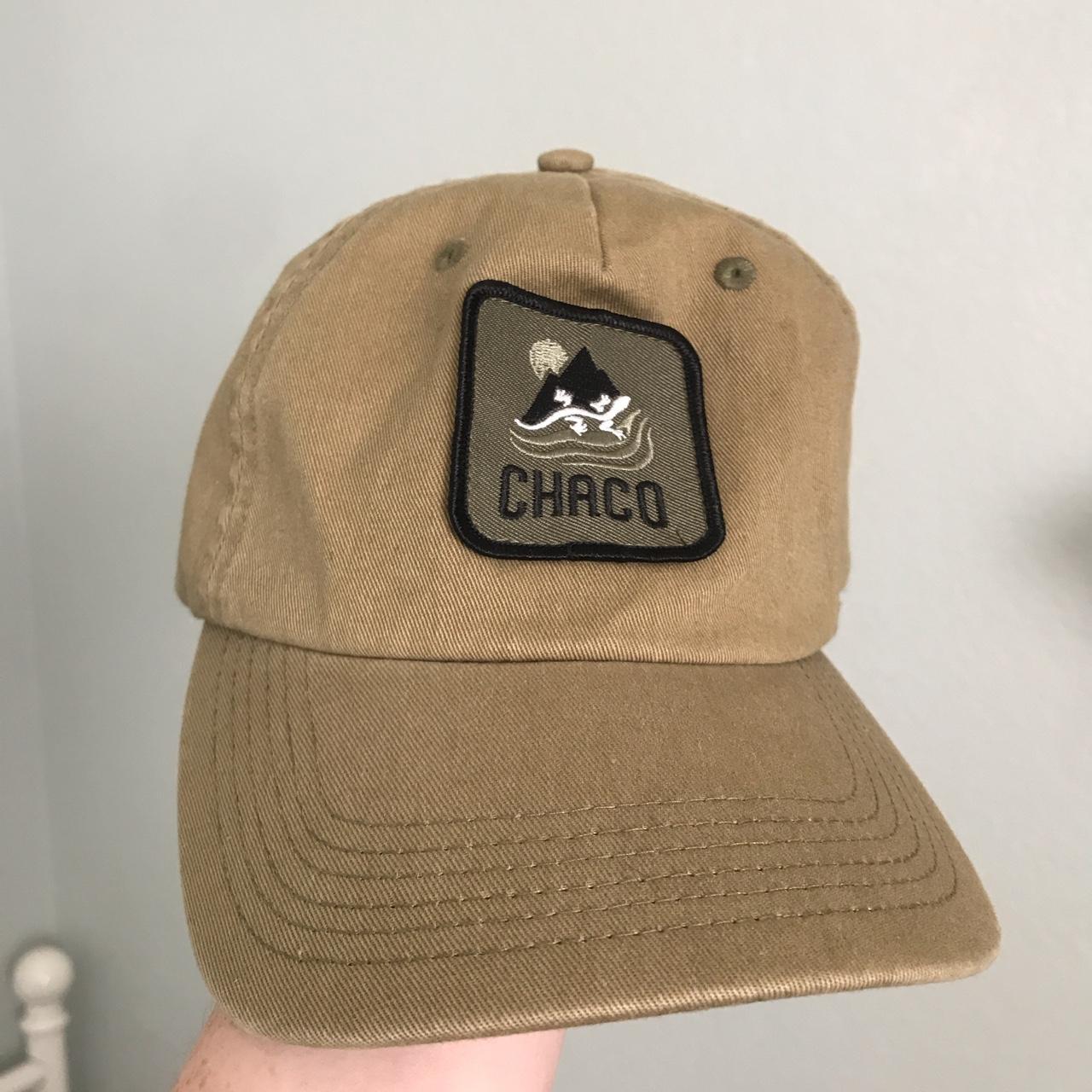 Green Chaco hat! Embroidered patch and flannel print... - Depop