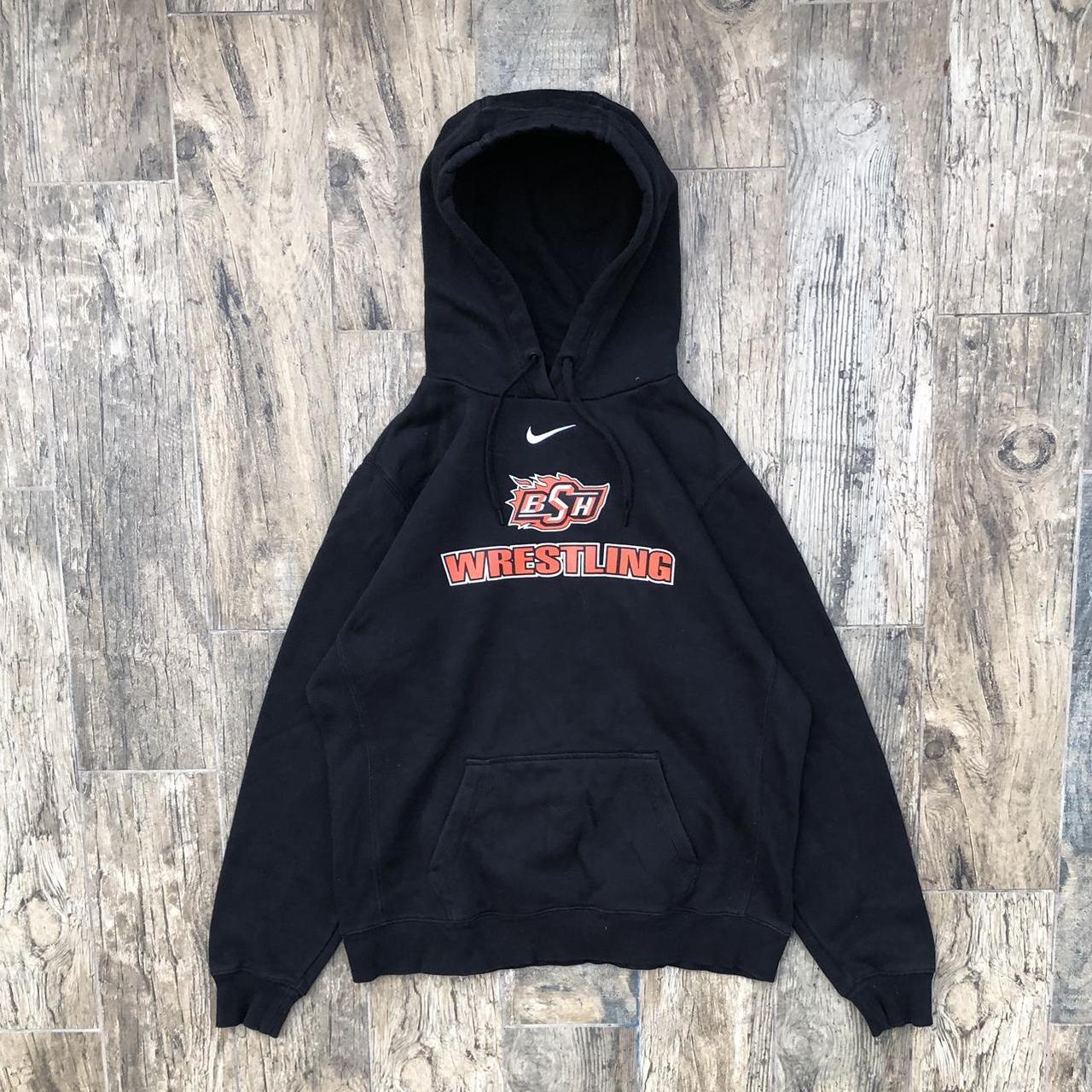 Nike Center Swoosh BSH Wrestling Graphic Hoodie... - Depop