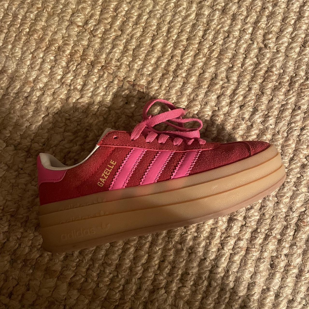 pink/red gazelle platforms. in EUC. size euro 36 - Depop