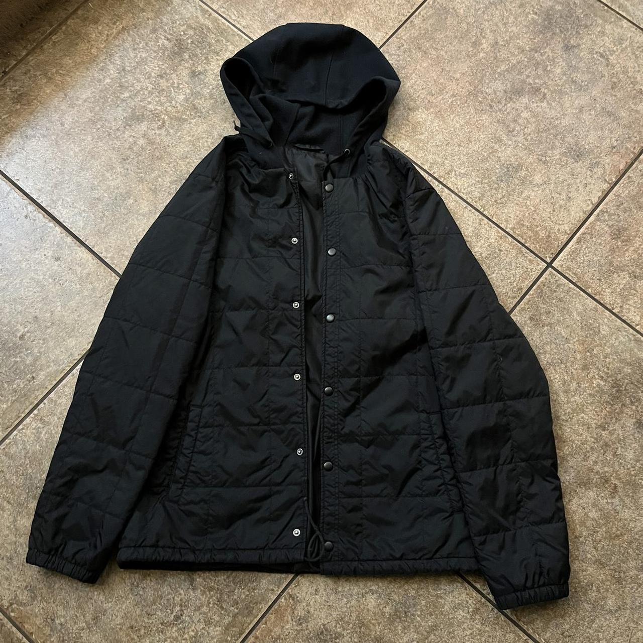 Black grunge 00’s black hooded parka jacket Dope... | Depop