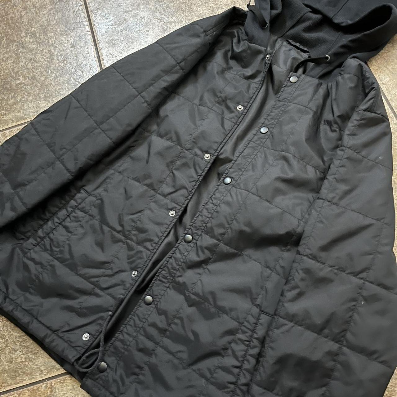 Black grunge 00’s black hooded parka jacket Dope... | Depop