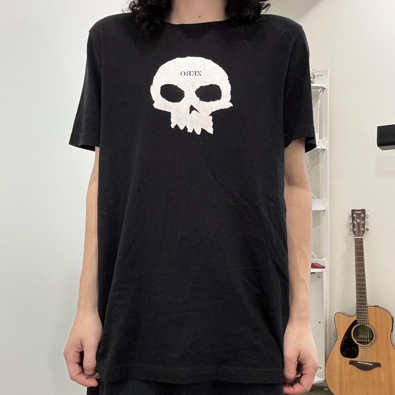 Y2K cyber skull zero gothic tee shirt Rare 2000s... - Depop