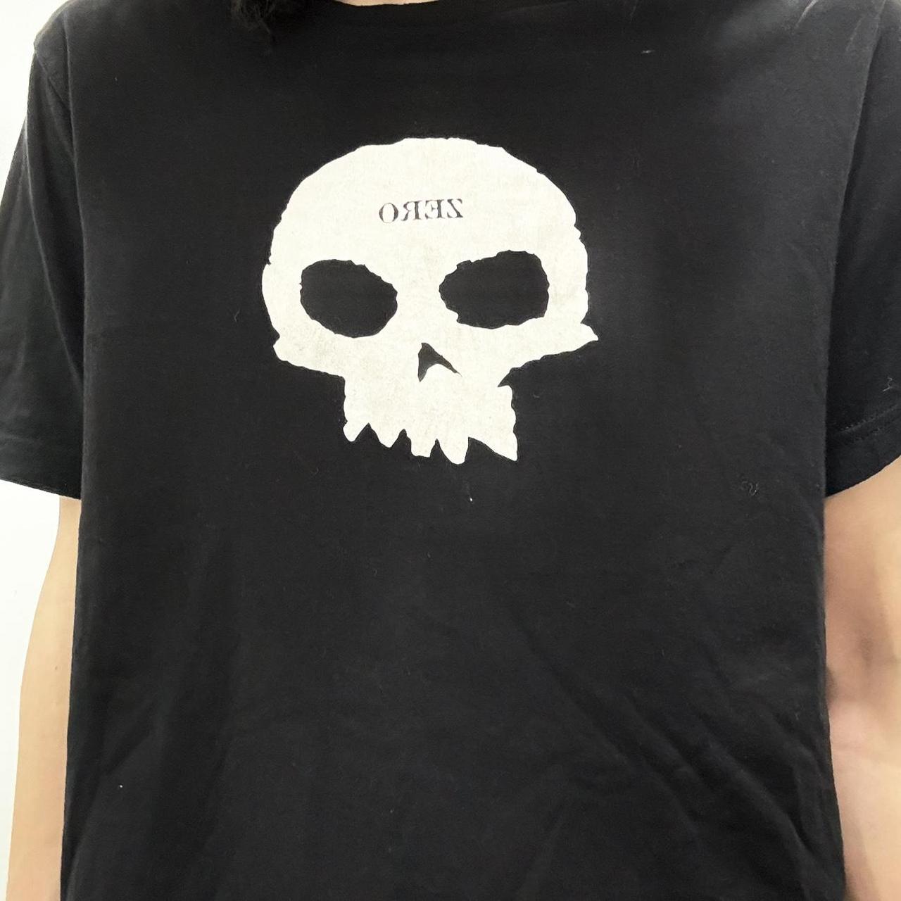 Y2K cyber skull zero gothic tee shirt Rare 2000s... - Depop