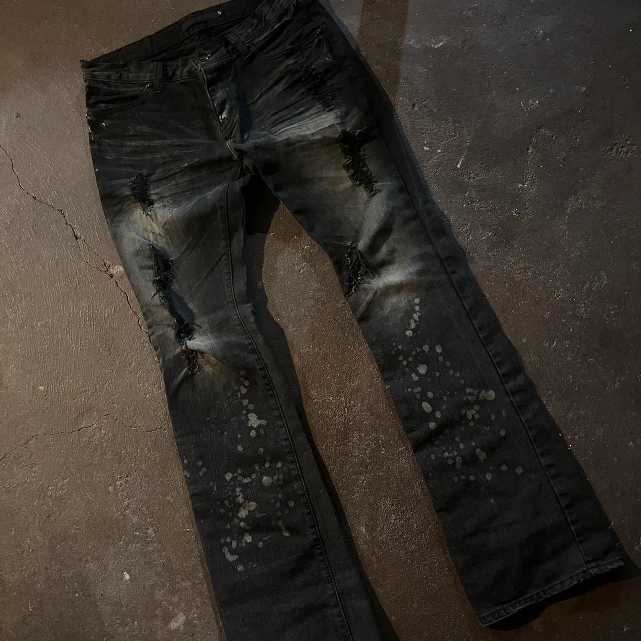 Number (N)ine Men's Grey and Black Jeans | Depop