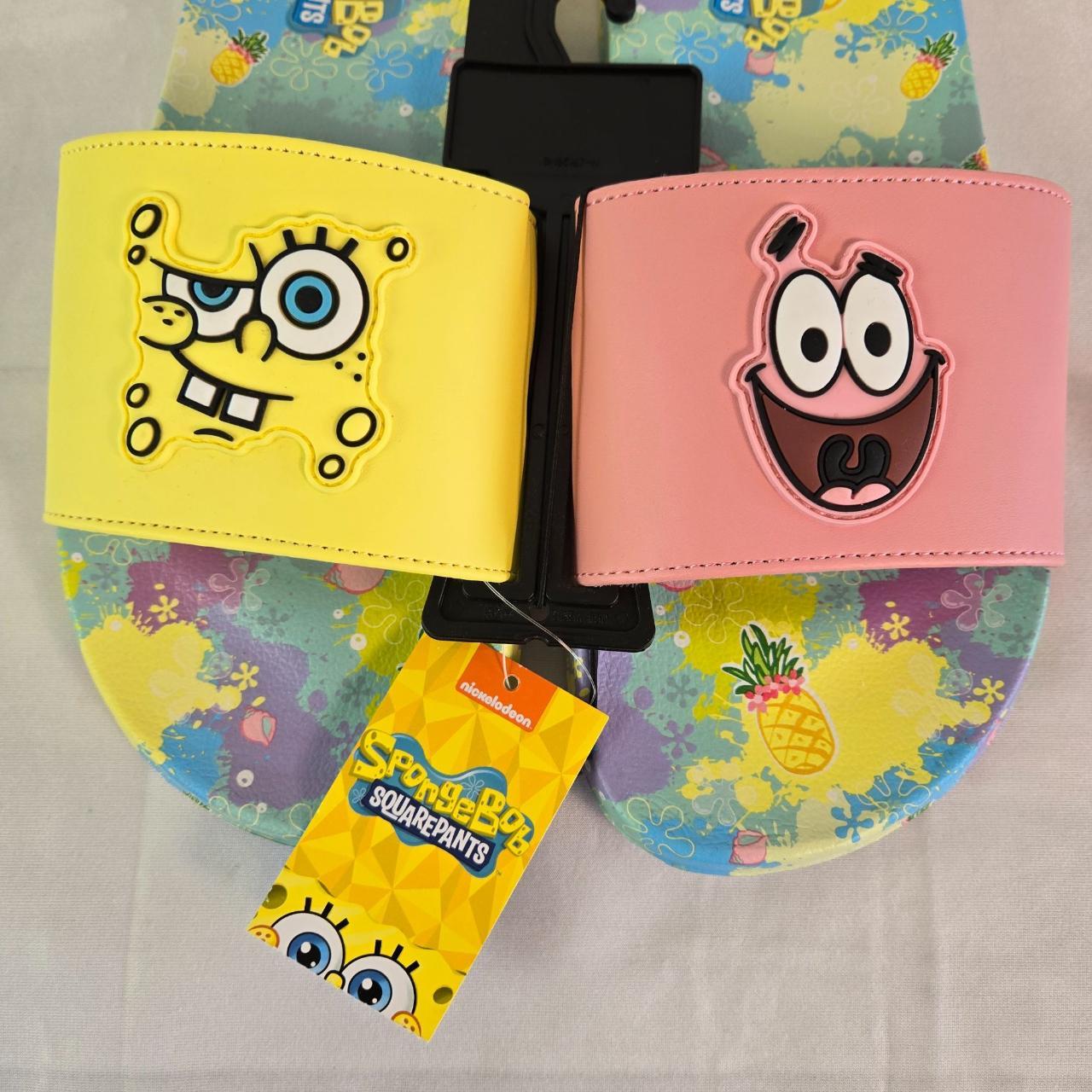 SpongeBob Squarepants and Patrick slide sandals by... - Depop